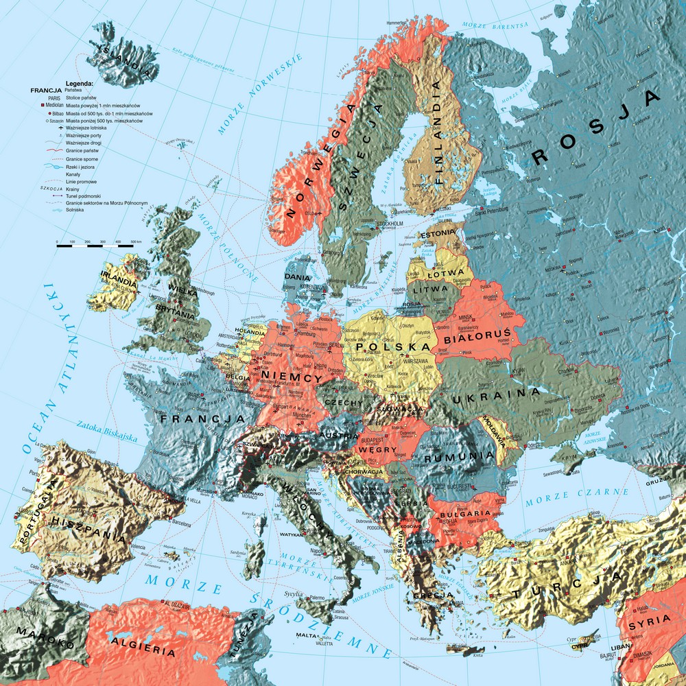 Mapa Europy o zmienionej kolorystyce | ODKRYJ WIĘCEJ